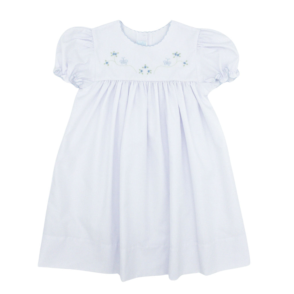 Dress with Scallop Edge and Bird Hand-embroidery | Auraluz – Tiny Town Inc
