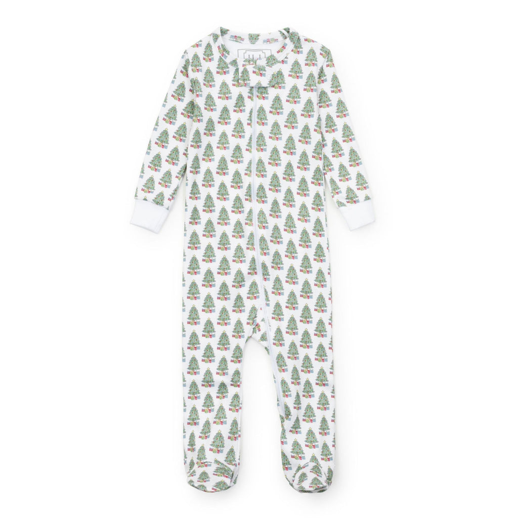 Parker Zipper Footie - Under the Christmas Tree | Lila & Hayes – Tiny ...