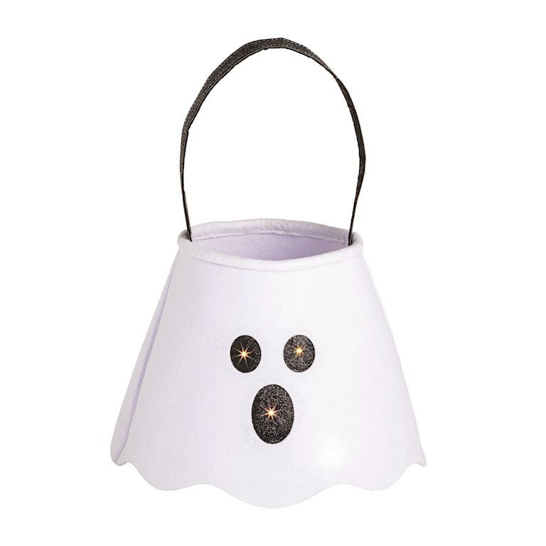 Light-up Halloween Treat Bucket - Ghost | Mud Pie – Tiny Town Inc