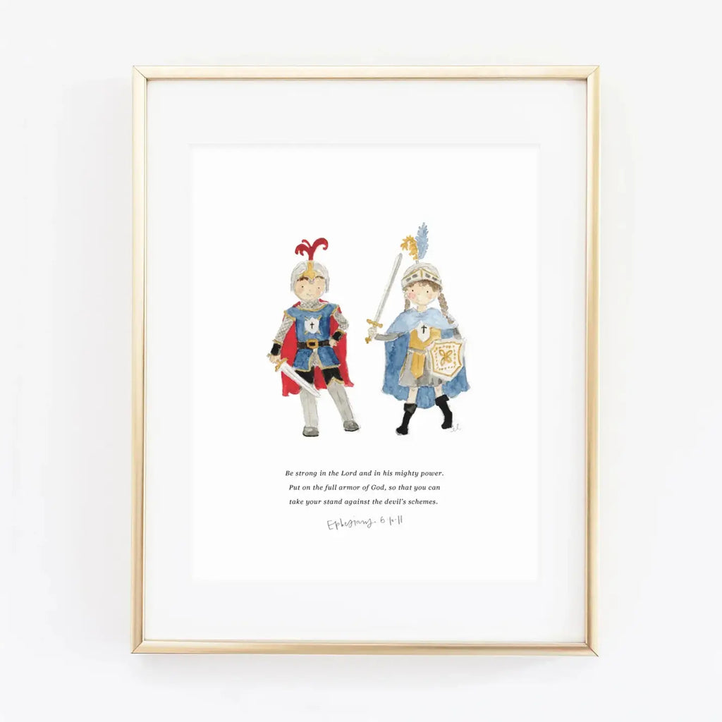 Scripture Print - Ephesians 6:10-11 Knights | Emily Lex Studio – Tiny ...